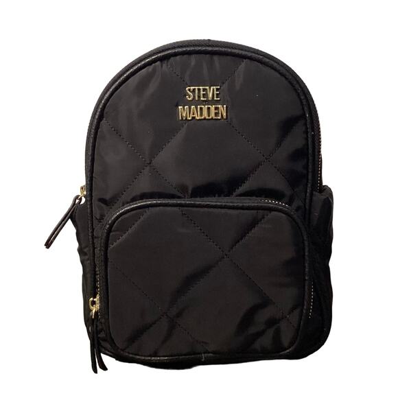 Steve Madden | Bags | Steve Madden Quilted Mini Black Backpack | Poshmark